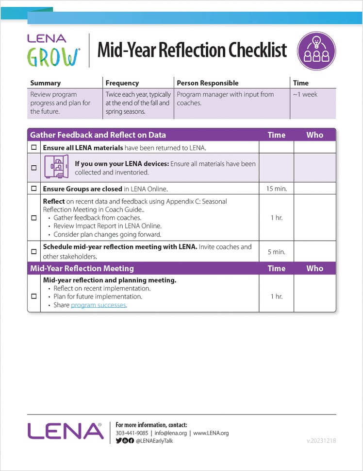 Mid-Year Reflection Checklist
